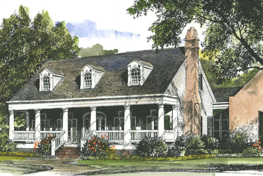 Louisiana Garden Cottage | House Plans by John Tee